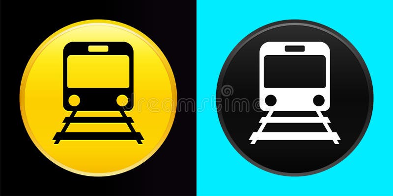 Train Icon Flat Exclusive Button Set Stock Vector - Illustration of ...