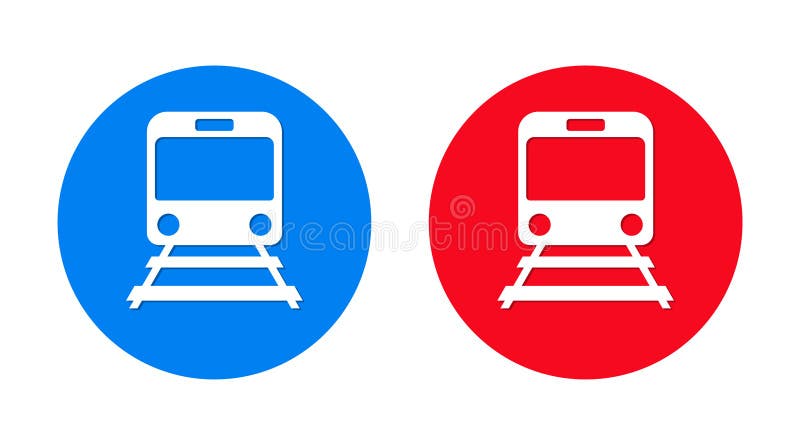Train Icon Flat Trendy Round Button Set Stock Vector - Illustration of ...