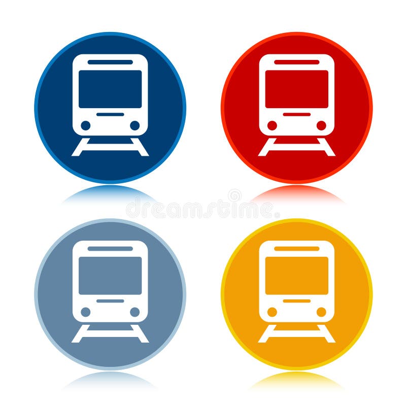 Train Icon Trendy Flat Round Buttons Set Illustration Design Stock ...