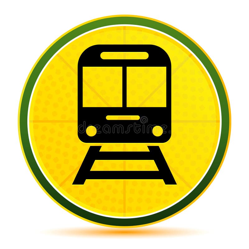 Train Icon Lemon Lime Yellow Round Button Illustration Stock ...