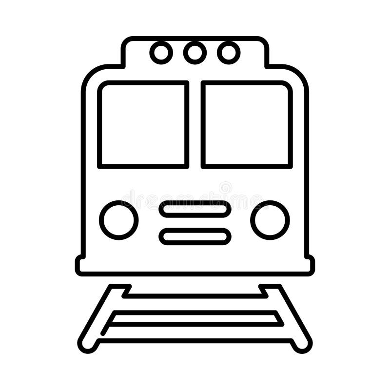 Train Icon in Outline Style Stock Vector - Illustration of railway ...