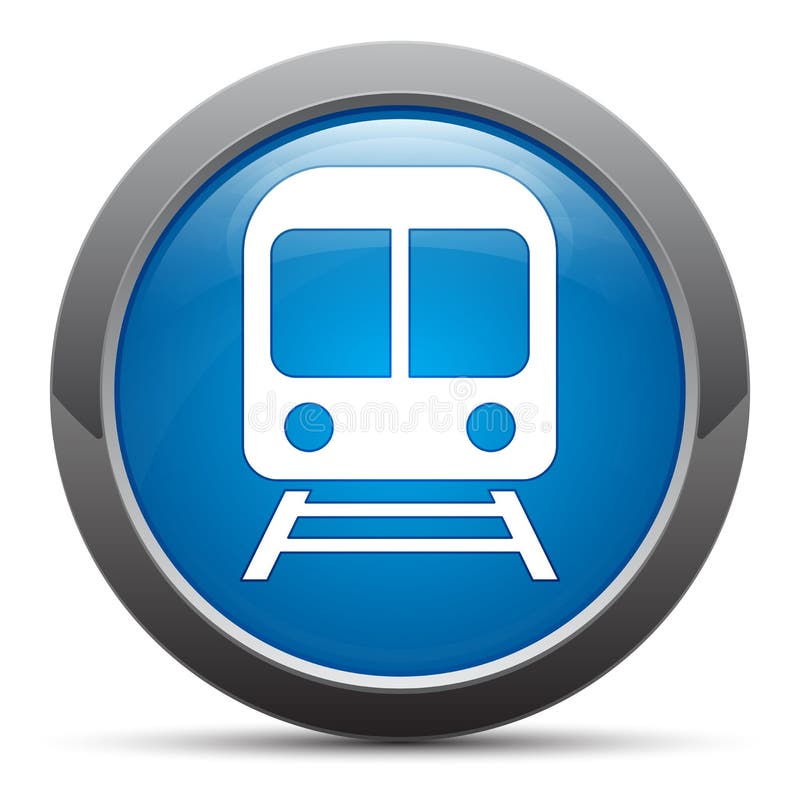Train Icon Premium Blue Round Button Vector Illustration Stock Vector ...