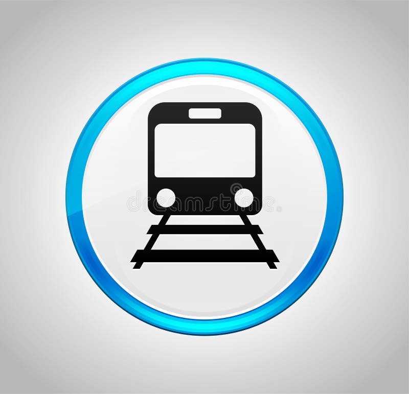 Train Icon Round Blue Push Button Stock Illustration - Illustration of ...