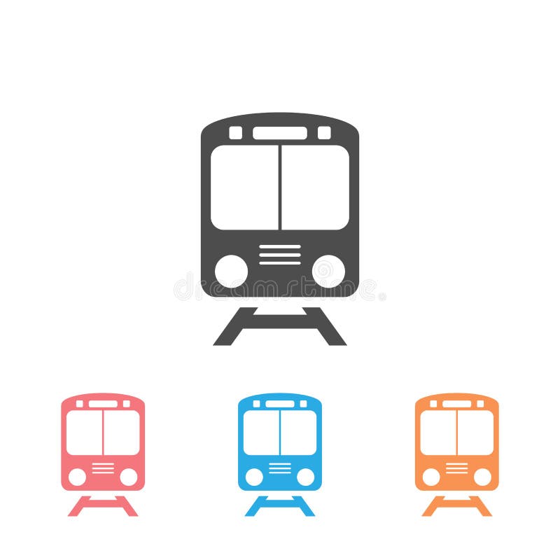 Train Icon Set Symbol Vector on White Stock Vector - Illustration of ...