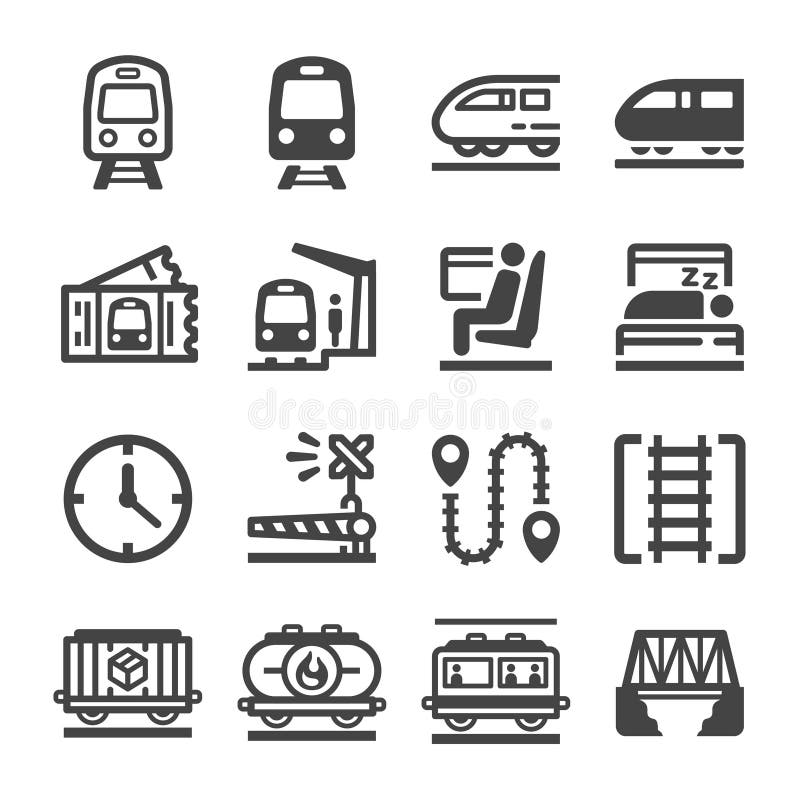 Train icon set stock vector. Illustration of bogie, passenger - 138223689