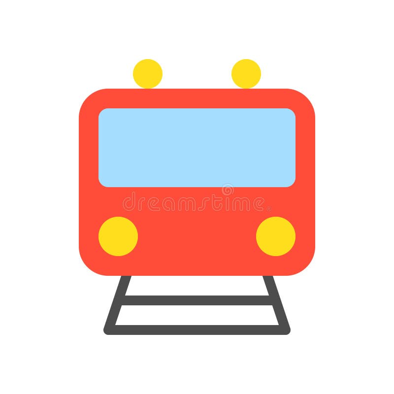Train Icon Sign, Front View Flat Design Stock Vector - Illustration of ...