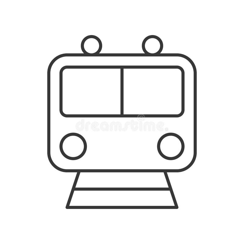 Train Icon Sign, Front View Outline Design Stock Vector - Illustration ...