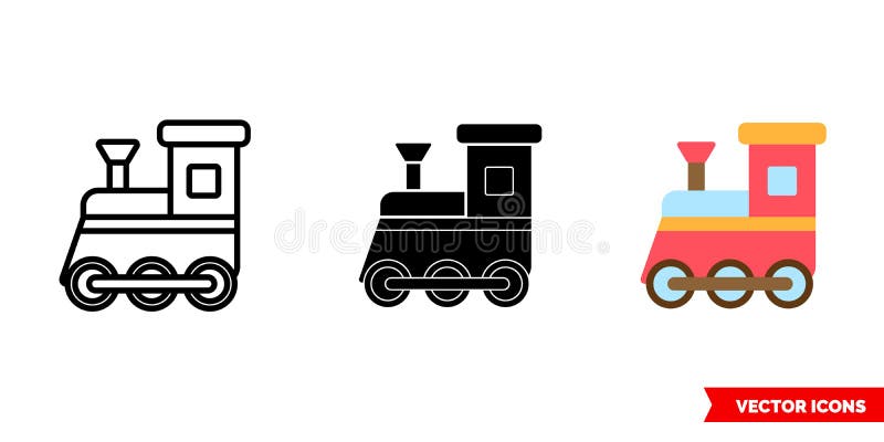 Train Icon of 3 Types. Isolated Vector Sign Symbol. Stock Vector ...