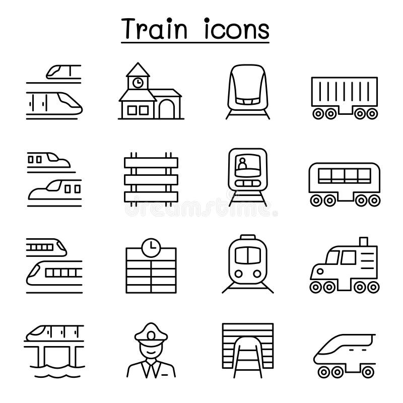 Train icons stock vector. Illustration of cool, trains - 208227243