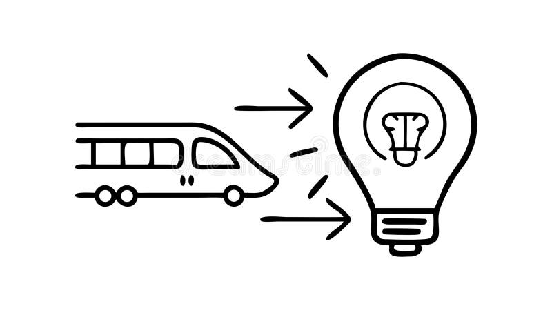 Train Idea Lightbulb Icon Vector for Railway Innovation, Vector Design ...