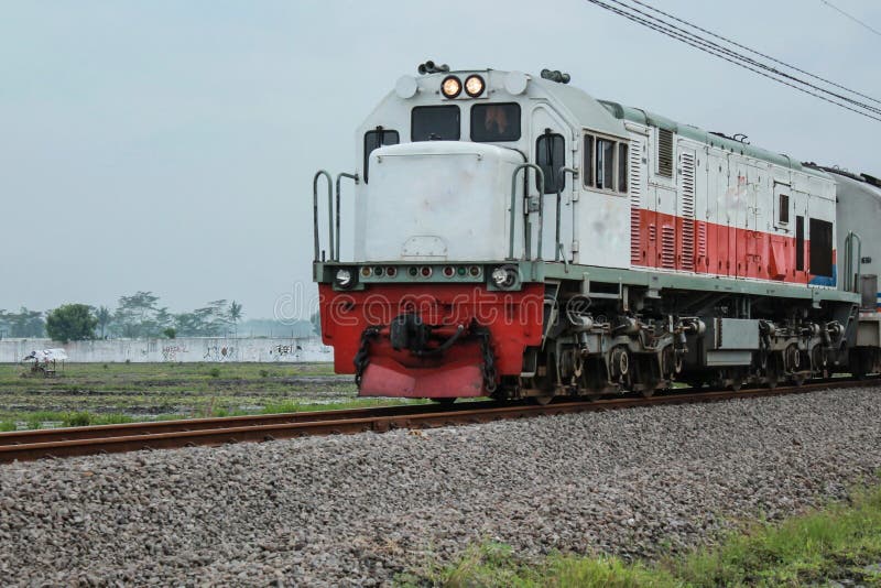 Train in Indonesia, Drove Quickly, Version 1 Stock Image - Image of ...