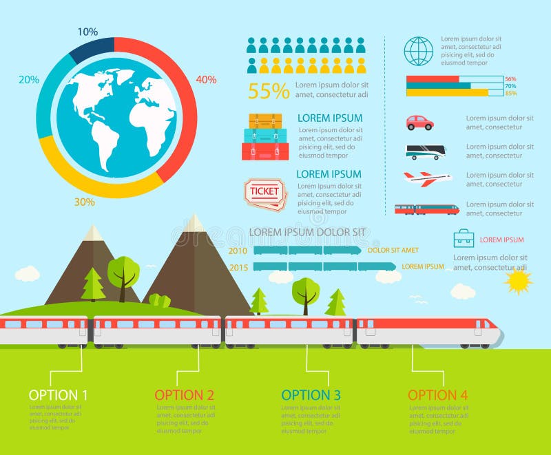 Train Infographics, Vector Illustration Stock Vector - Illustration of ...