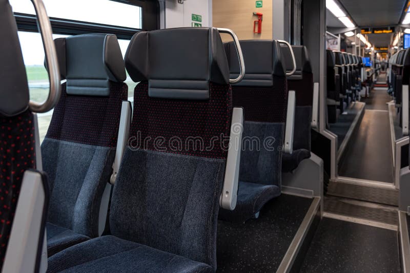 Train Inside, Empty Seats on the Train. Stock Image - Image of metro ...