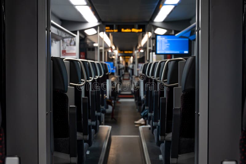Train Inside, Empty Seats on the Train. Stock Image - Image of journey ...