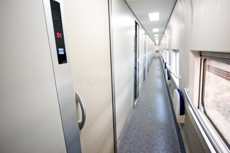 Train Interior - Empty Passageway Stock Photo - Image of lines, journey ...