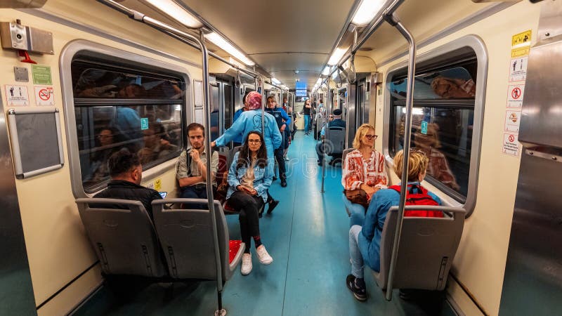 Train Interior in Underground Station in Istanbul, Turkey Editorial ...