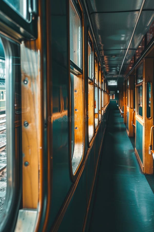 Train Interior View stock photo. Image of journey, generated - 375519318