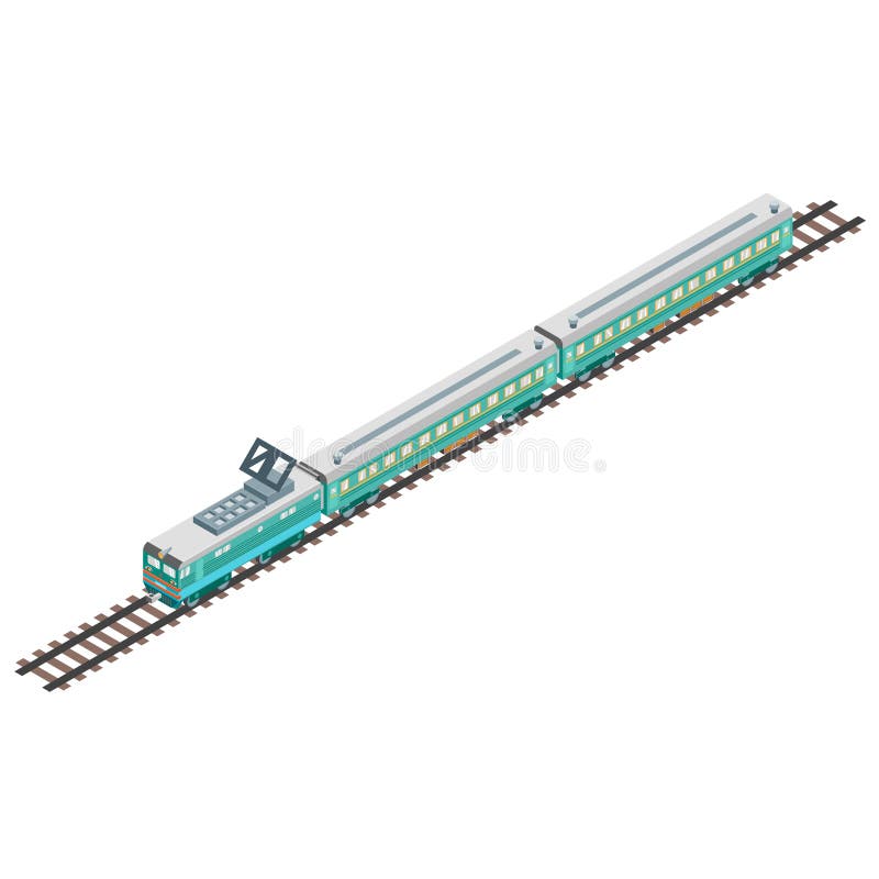 Train isometric stock vector. Illustration of flat, locomotive - 74655287