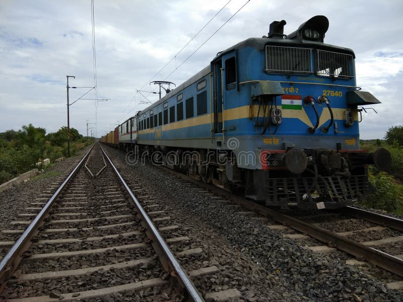 Train on Its Way editorial stock image. Image of track - 100054324
