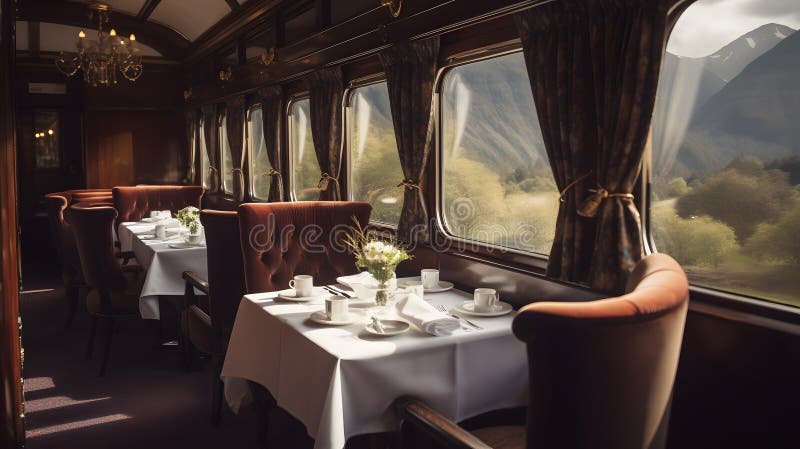 Train Journey Scenic Routes Gourmet Dining Two Generative AI Stock ...