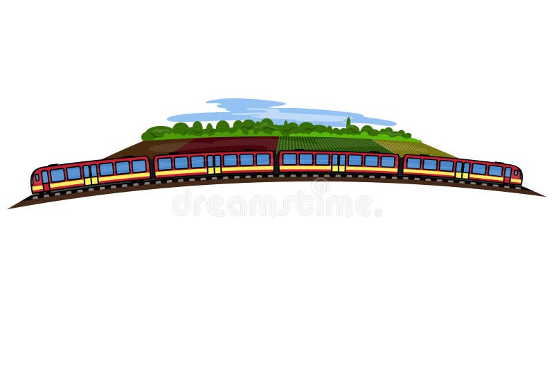 The train and landscape stock vector. Illustration of rural - 82669895