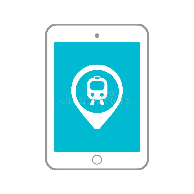 Train Laptop Gps Vector Location Illustration Stock Vector ...