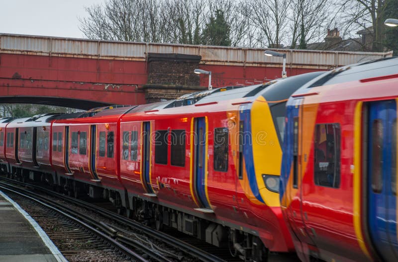 Train leaving station stock photo. Image of move, depot - 8400982