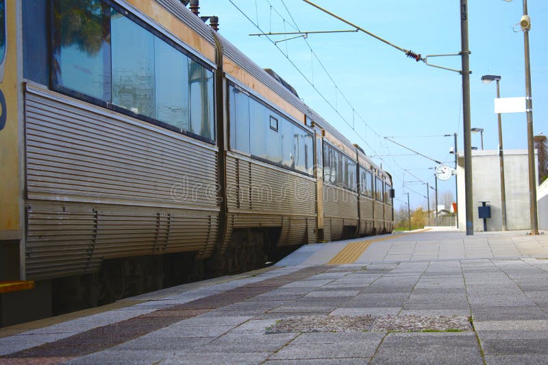 View of a Train and Part of a Train Station Stock Image - Image of fast ...