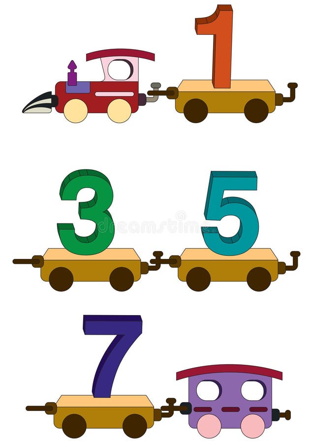 Train letters and numbers stock vector. Illustration of preschool - 5504691