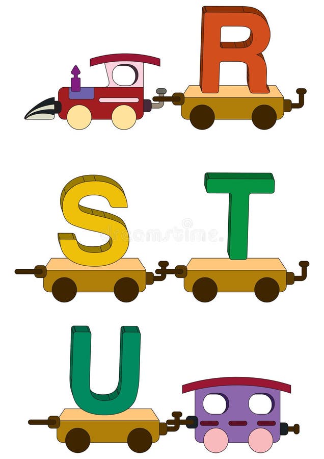 Train letters and numbers stock vector. Illustration of preschool - 5504746