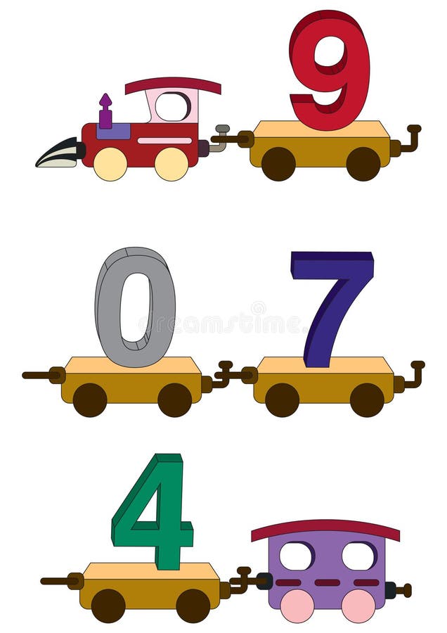 Train letters and numbers stock vector. Illustration of wood - 5504787