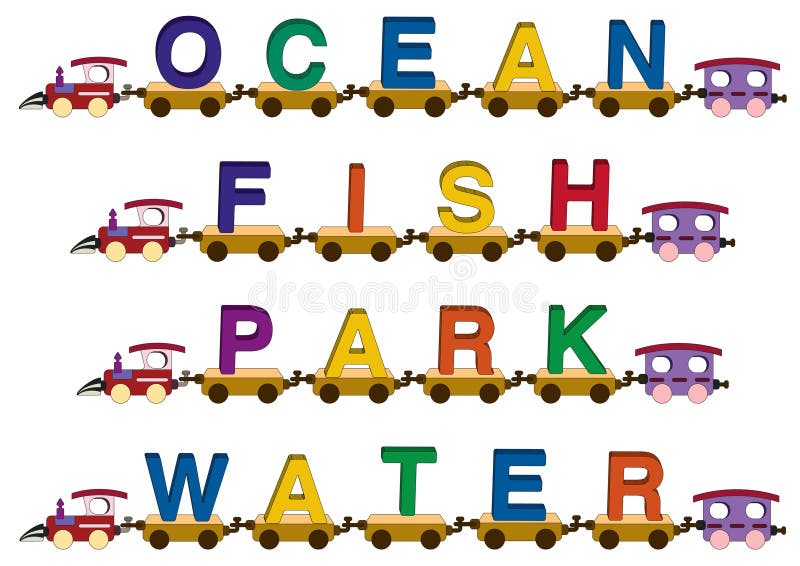 Train letters and numbers stock vector. Illustration of mental - 5504951