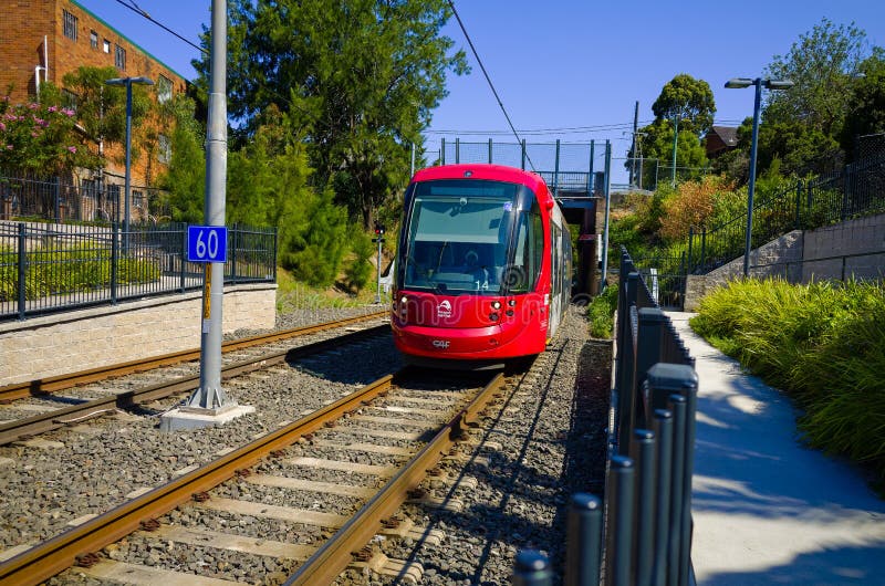 Train at Light Rail Station, Sydney, Australia Editorial Stock Image ...
