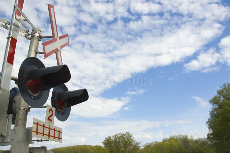 Train lights and sign stock image. Image of safety, flash - 2014369
