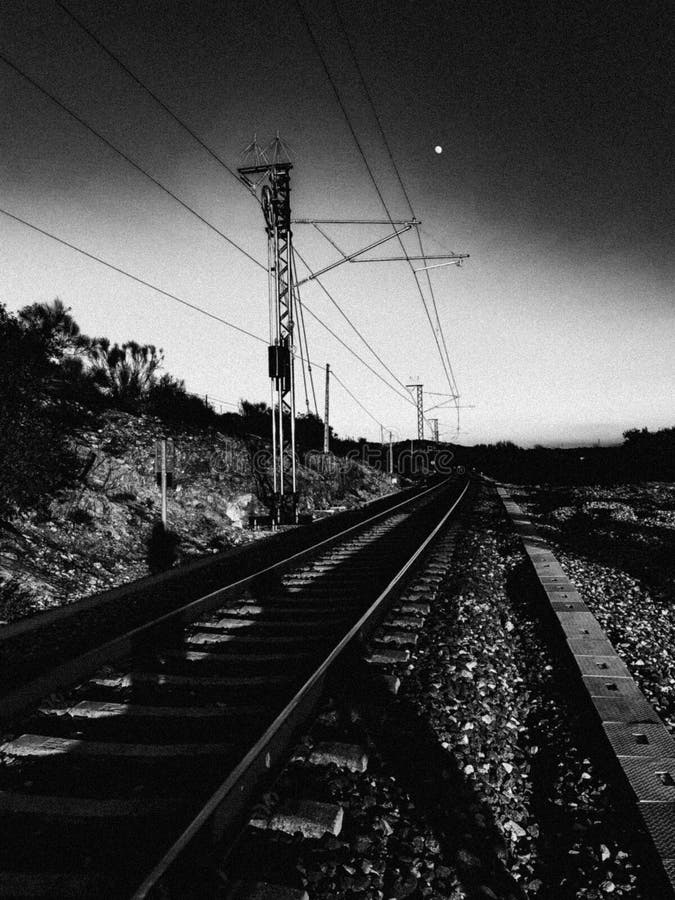 Train Line dark stock image. Image of electricity, train - 268827983