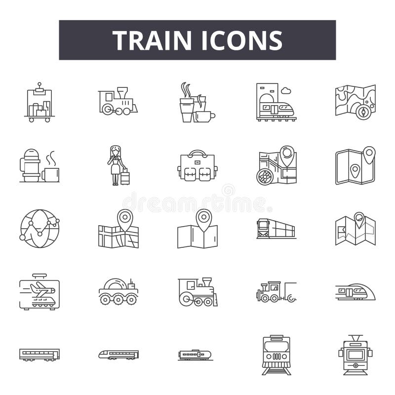 Train Line Icon Concept. Train Vector Linear Illustration, Sign, Symbol ...