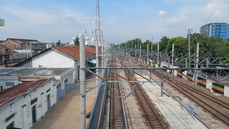 Train Line at Solo Balapan Station, Surakarta, Central Java Editorial ...