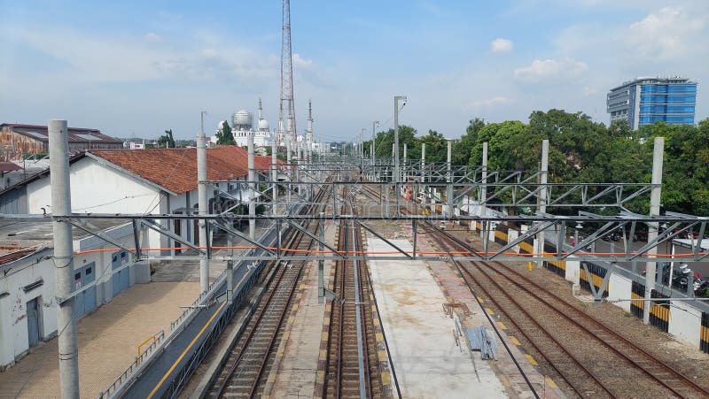 Train Line at Solo Balapan Station, Surakarta, Central Java Editorial ...