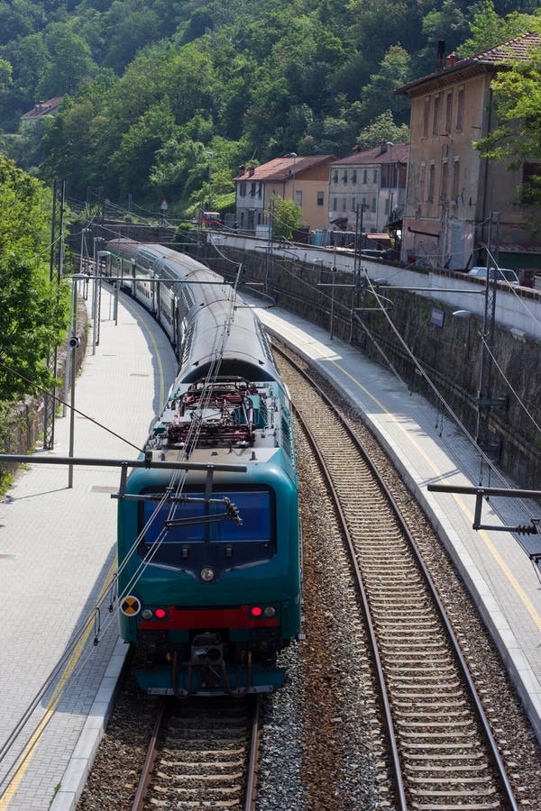 Train in Little Local Station Stock Image - Image of railroad, steam ...