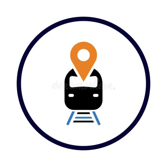 Train, Location, Pin, Car, Train Location Pin Icon Stock Vector ...