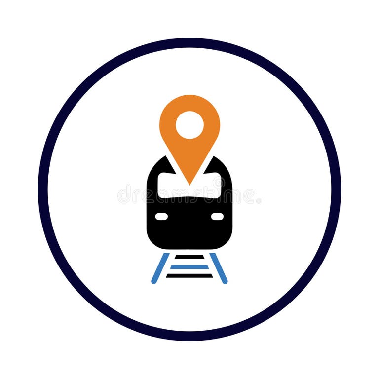 Train, Location, Pin, Car, Train Location Pin Icon Stock Vector ...