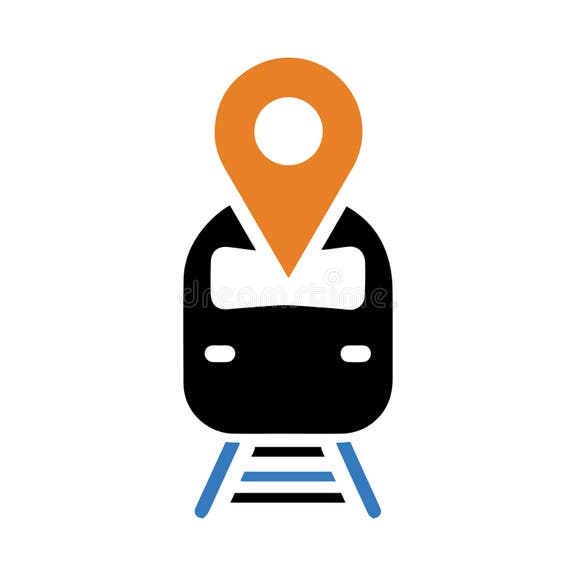 Train, Location, Pin, Car, Train Location Pin Icon Stock Vector ...