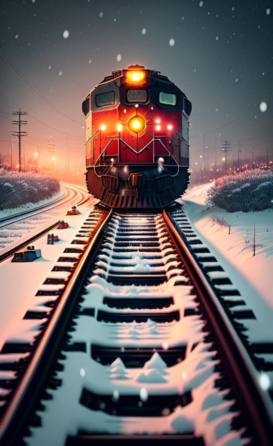 Train Locomotive Closing in. Railway Perspective Stock Image - Image of ...