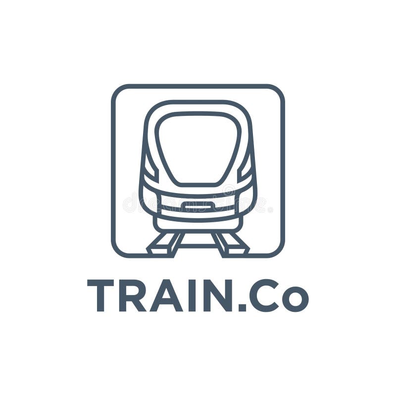 Train Logo Design Minimalist Linr Art Style Stock Illustration ...
