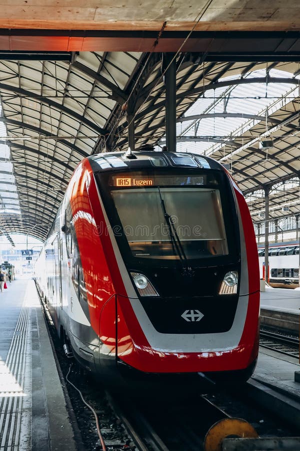 Train at Lucerne Central Railway Station, Switzerland Editorial Stock ... Train at Lucerne Central Railway Station, Switzerland Editorial Stock ...