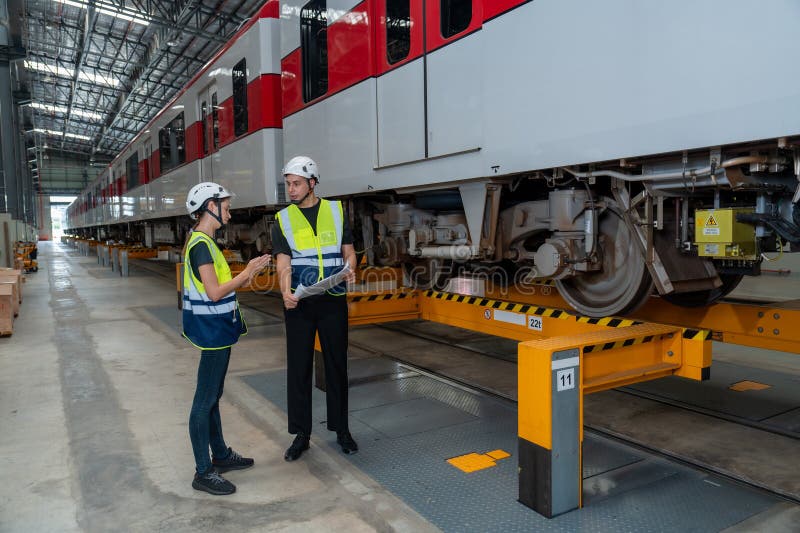Train maintenance center stock image. Image of blue - 281471757