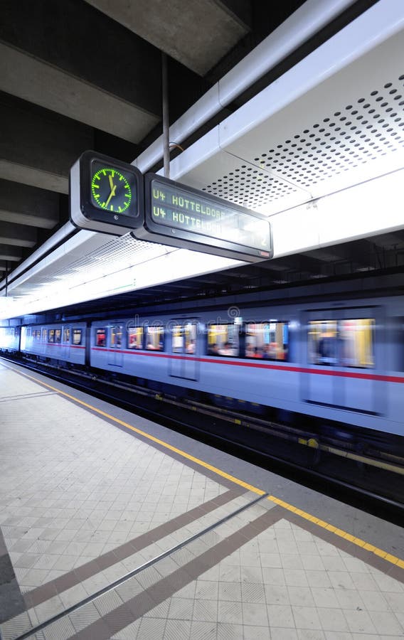 Train in Metro Station, Vienna, Austria Stock Photo - Image of ...