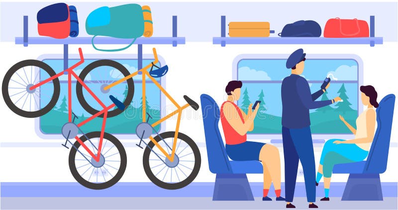 Train Metro Subway Interior with Commuting Passengers, Controllers ...