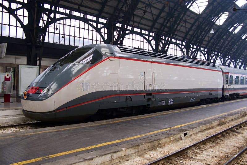 Train in Milan station stock photo. Image of arrival - 13597992