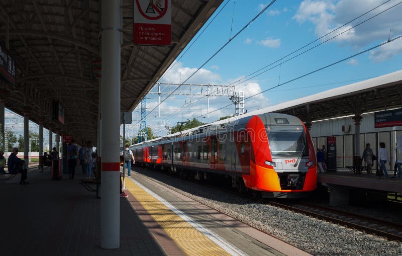 Train on Moscow Central Ring Editorial Stock Photo - Image of city ...
